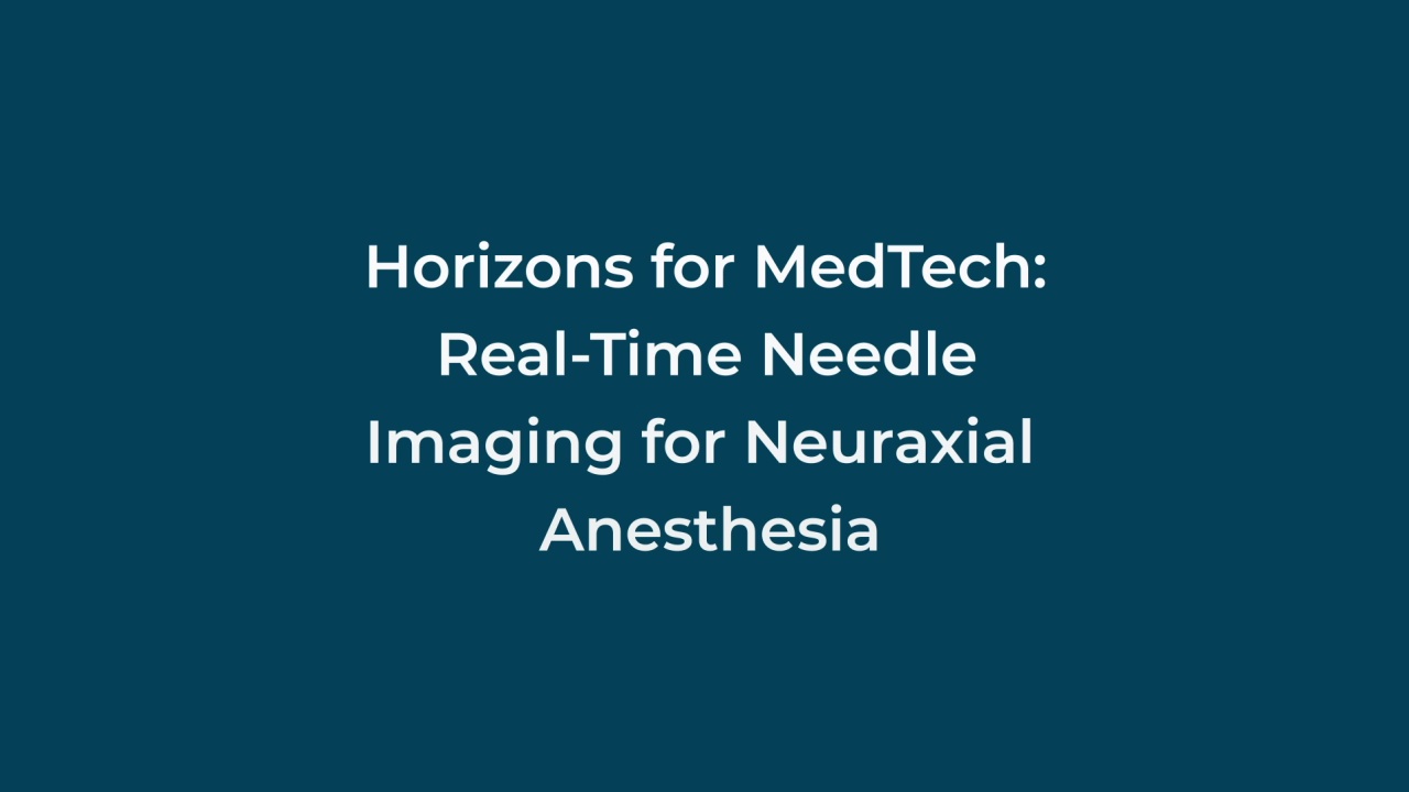 Horizons for MedTech: Real-Time Needle Imaging for Neuraxial Anesthesia ...